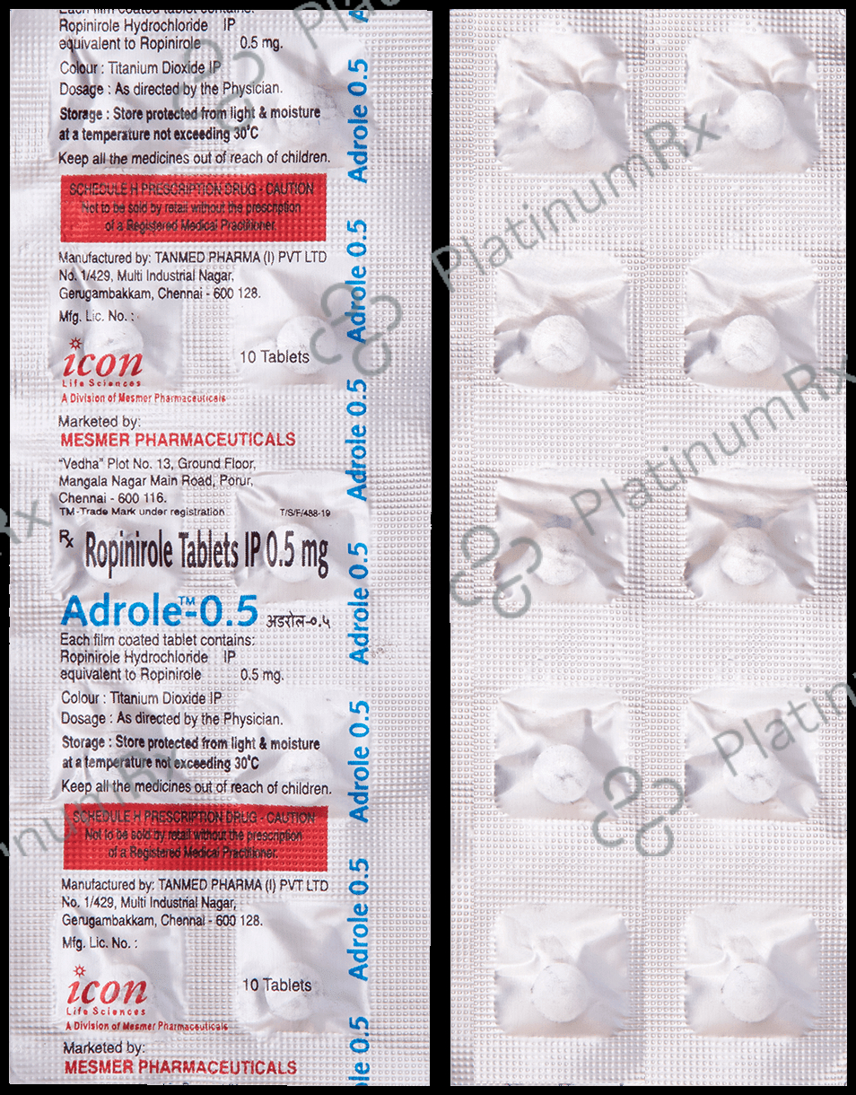 Adrole 0.5mg Tablet 10s - Save 61% on Substitute Medicine