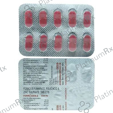 Ferrogen Z 152mg/750mcg/22.5mg Tablet 10s Uses, Price, Side Effects ...