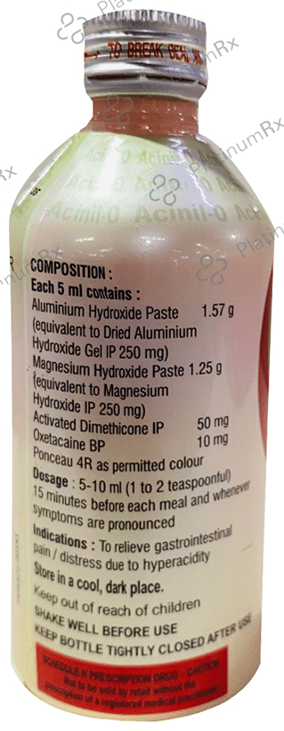 Acinil O Oral Suspension 200ml - Save 16% on Substitute Medicine