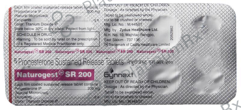 Naturogest SR 200mg Tablet 10s | Uses, Price & Substitutes