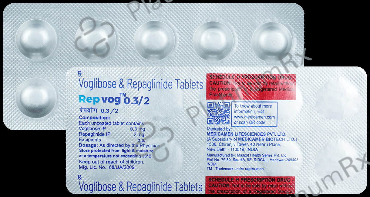 Repvog 0.3/2 Tablet – Uses, Price, Side Effects | PlatinumRx
