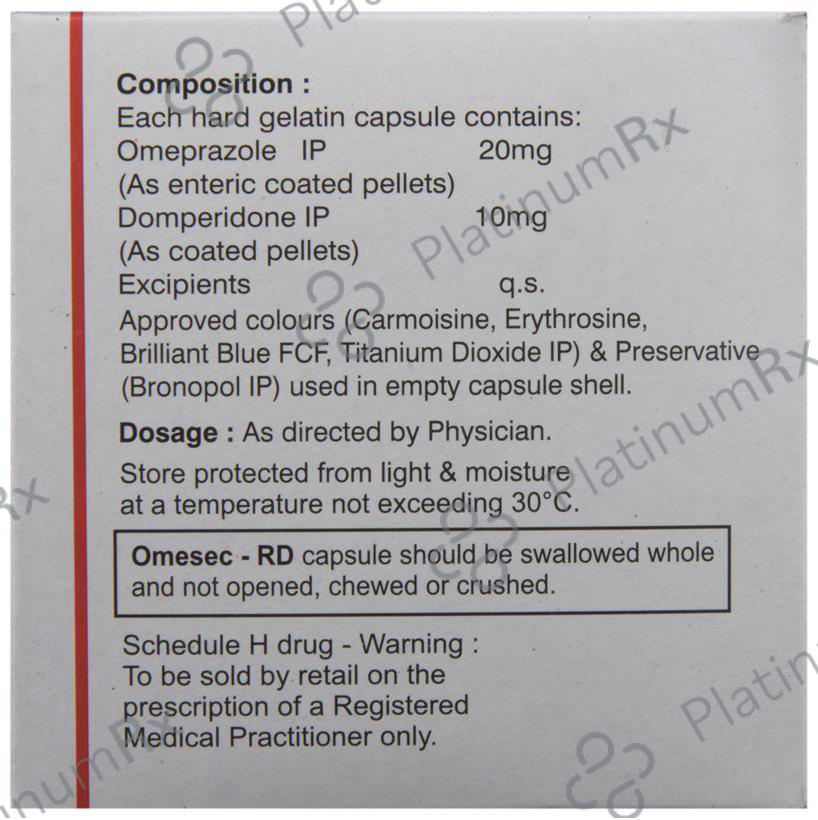Omesec-RD Capsule - Save 2% on Substitute Medicine