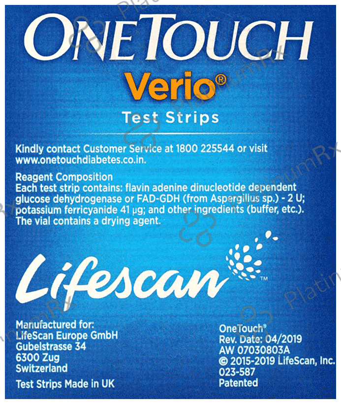 OneTouch Verio – Uses, Price, Side Effects | PlatinumRx