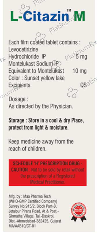 L-Citazin M Tablet - Save 30% on Substitute Medicine