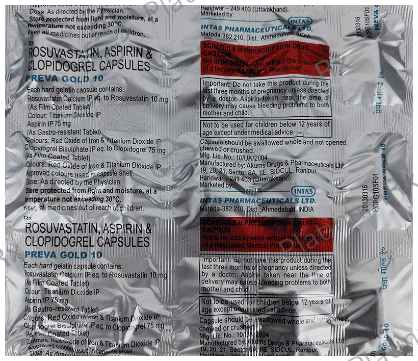 Preva Gold 10/75/75mg Capsule 15s – Save 51% on Substitute Medicine