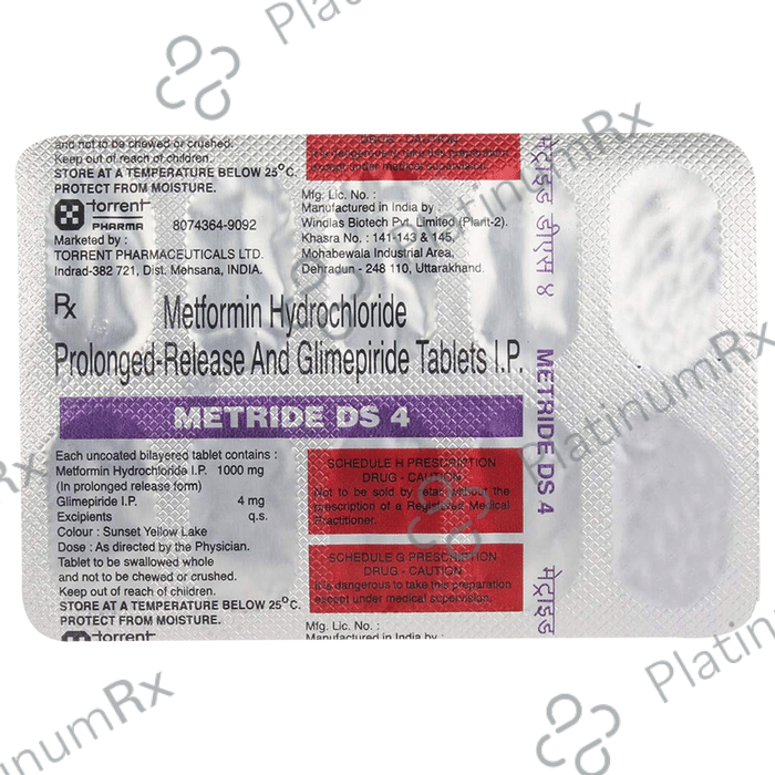 Metride DS 4 Tablet PR - Save 67% on Substitute Medicine