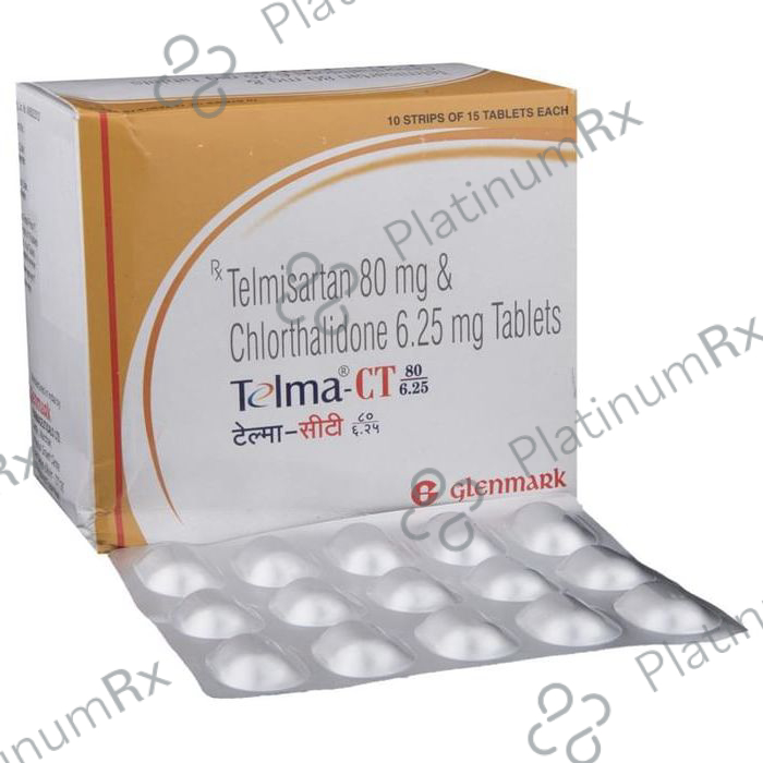 Telma CT 80/6.25mg Tablet 15s | Uses, Price & Substitutes