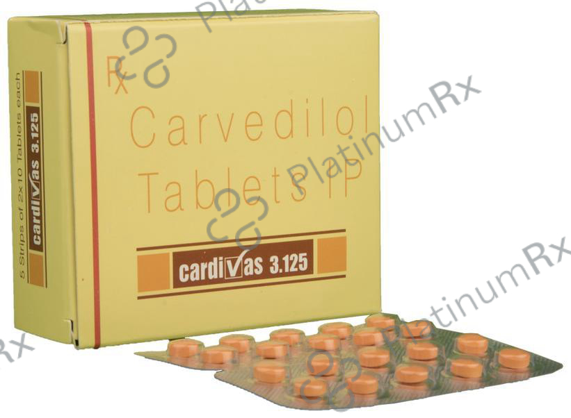 Cardivas 3.125mg Tablet 15s – Save 49% on Substitute Medicine