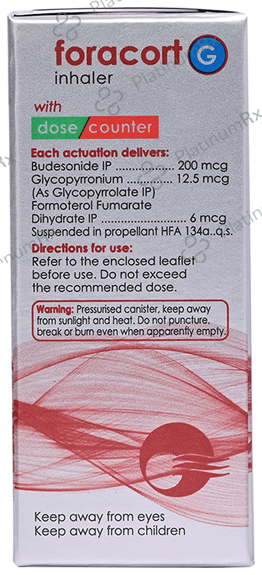 Foracort G 200/6/12.5mcg Inhaler 120MDI - Save 18% on Substitute Medicine