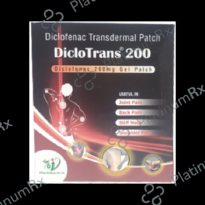 Diclotrans 200 Transdermal Patch - Save 74% on Substitute Medicine