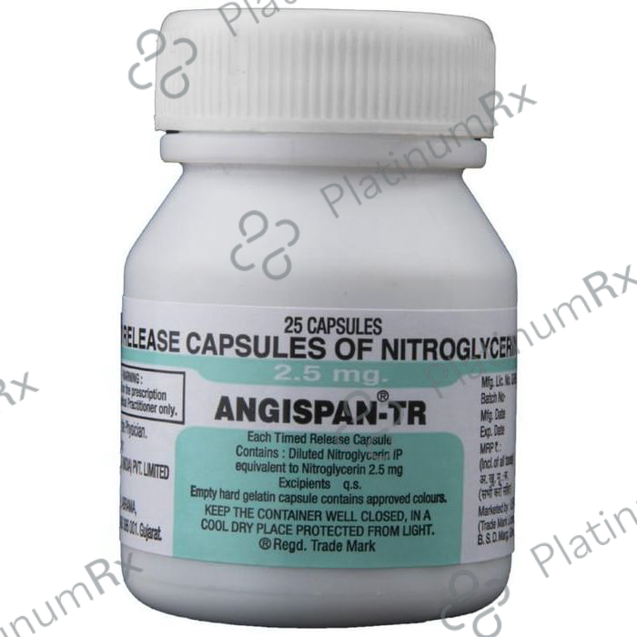 Angispan TR 2.5mg Capsule 25s - Save 44% on Substitute Medicine