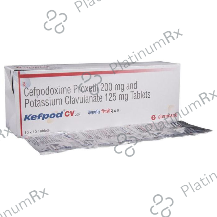 Kefpod CV 200/125mg Tablet 10s - Save 47% on Substitute Medicine