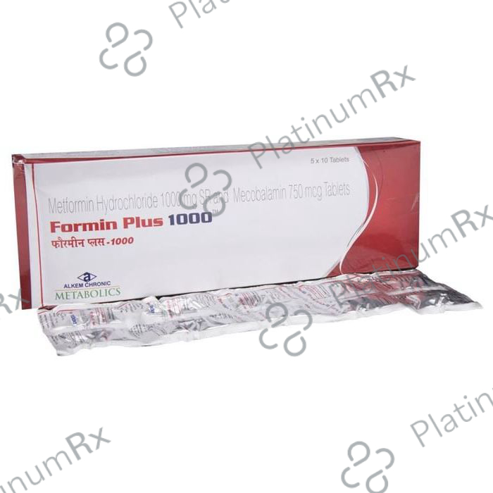 Formin Plus 1000mg/750mcg Tablet SR 10s - Save 49% on Substitute Medicine