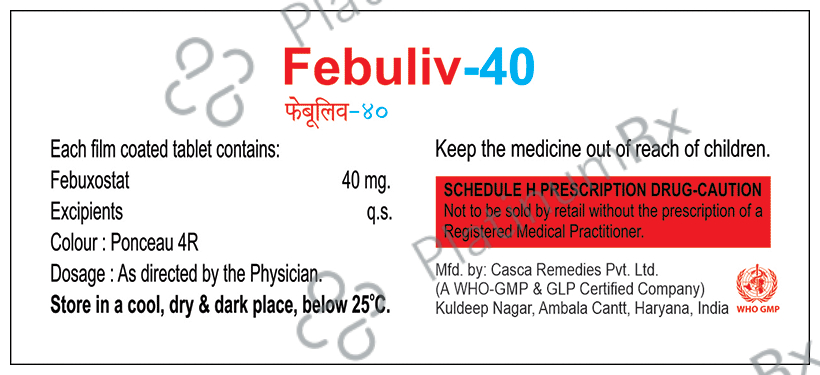 Febuliv 40 Tablet - Save 20% on Substitute Medicine