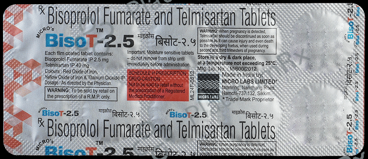 Bisot 2.5/40mg Tablet 10s – Save 32% on Substitute Medicine