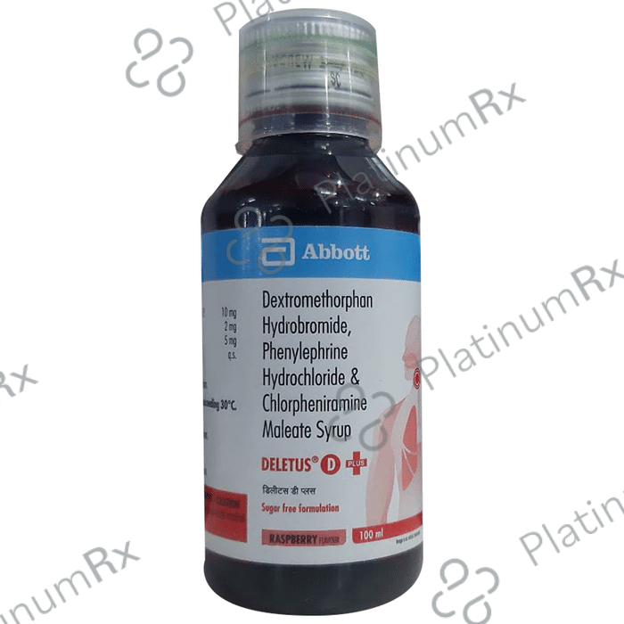 Deletus D Plus 2/10/5mg Raspberry Sugar Free Syrup 100ml - Save 29% on ...