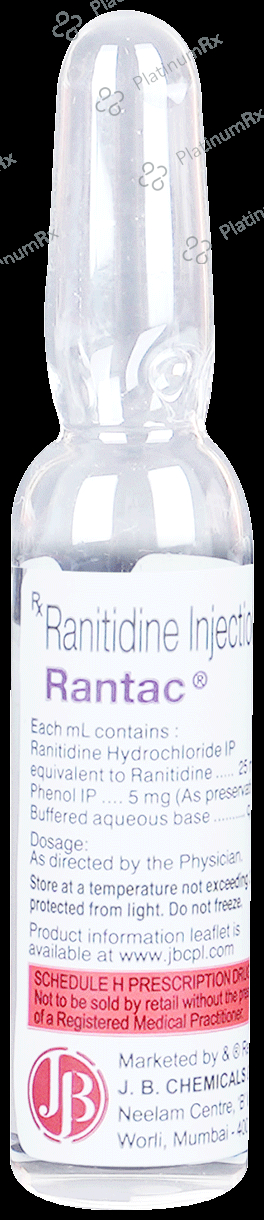 Rantac Injection 2ml 5 Injection | Uses, Price & Substitutes