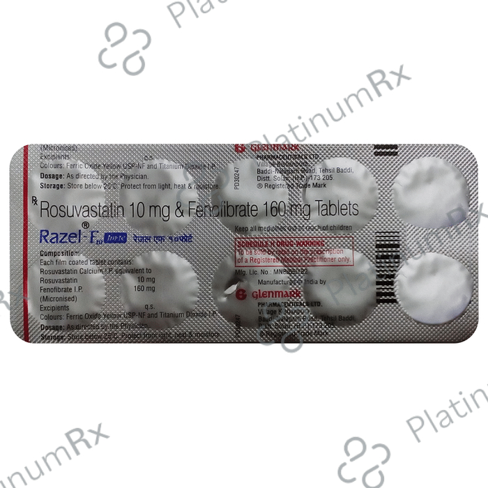 Razel F10 Forte 160/10mg Tablet 10s - Save 74% on Substitute Medicine