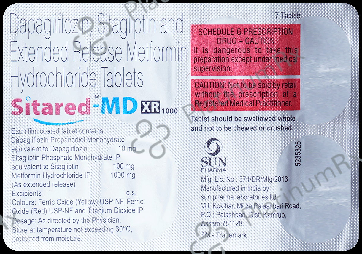 Sitared MD XR 10/1000/100mg Tablet 7s – Save 51% on Substitute Medicine
