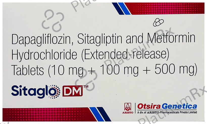 Sitaglo DM 10/100/500mg Tablet ER 10s | Uses, Price & Substitutes
