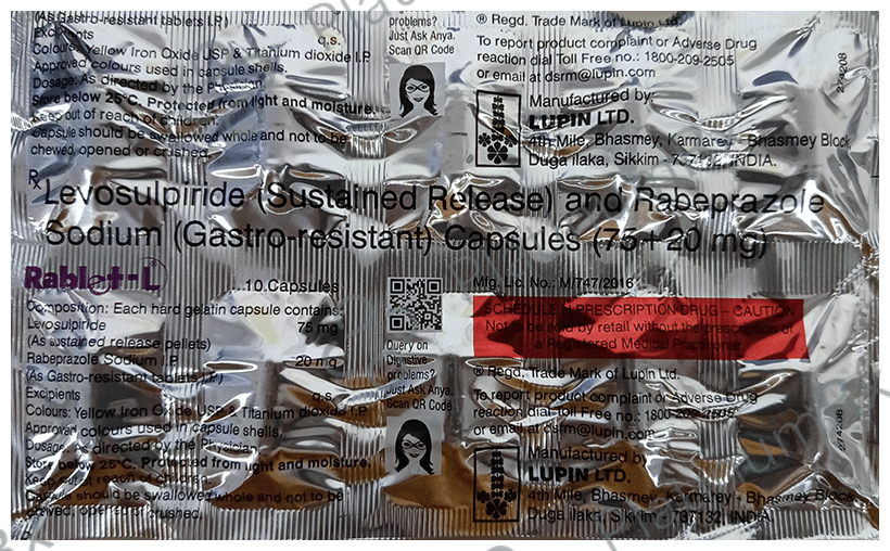 Rablet L Capsule SR 10s - Save 65% on Substitute Medicine