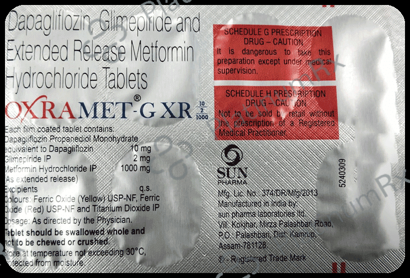 Oxramet G 10/2/1000mg Tablet XR 7s - Save 55% on Substitute Medicine