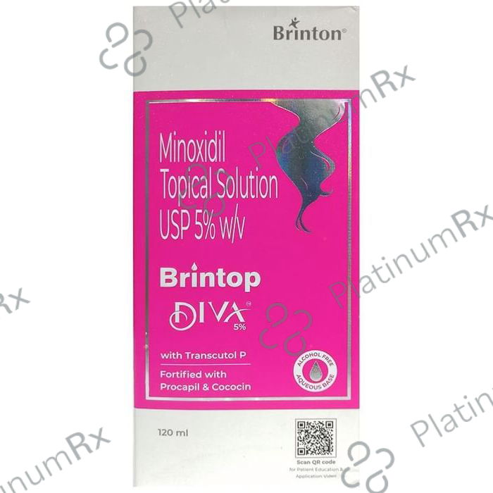 Brintop Diva 5% Topical Solution 120ml - Save 21% on Substitute Medicine