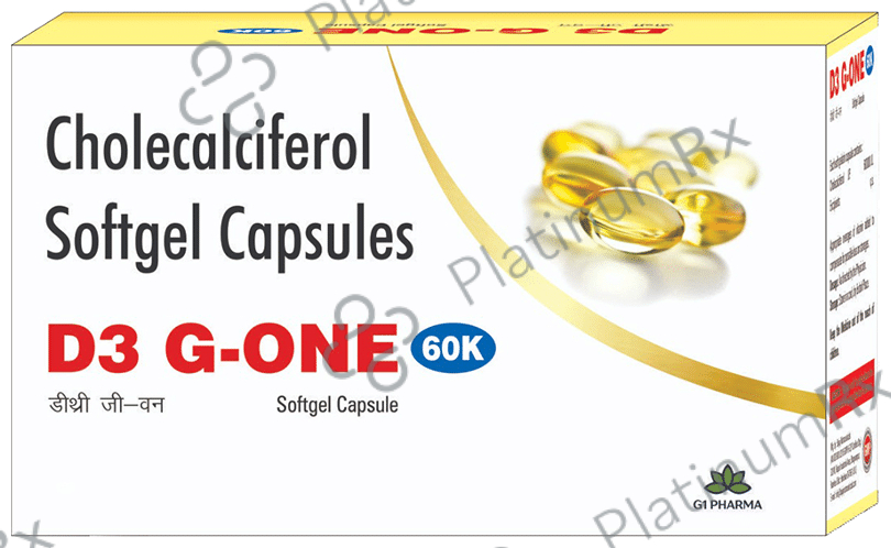 D3 G One 60K Softgel Capsule 4s - Save 51% on Substitute Medicine