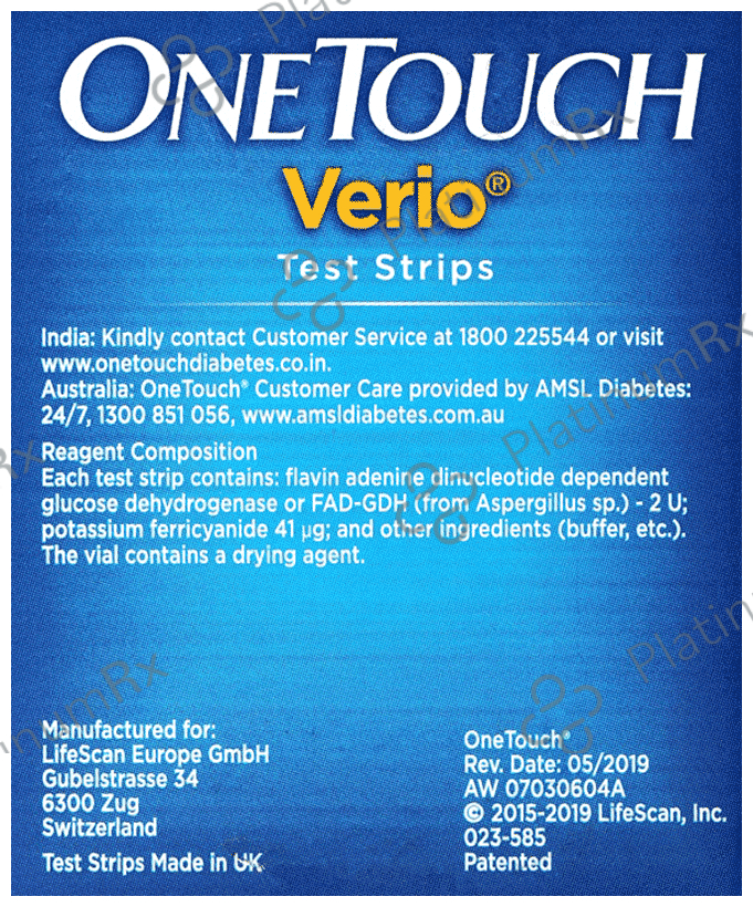 Onetouch Verio – Uses, Price, Side Effects | PlatinumRx