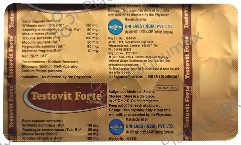 Testovit Forte – Uses, Price, Side Effects | PlatinumRx