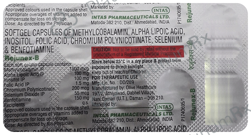 Rejunex B Capsule 10s – Uses, Price, Side Effects | PlatinumRx