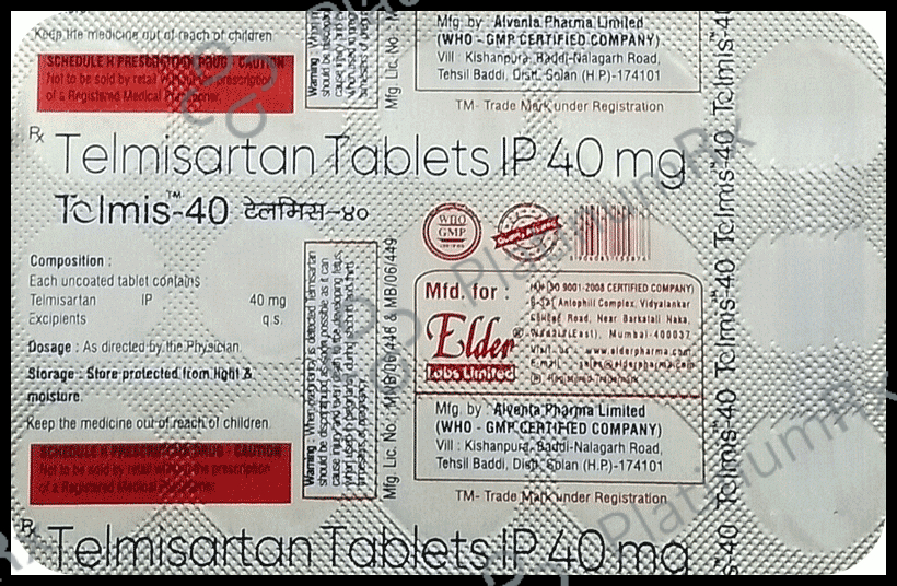 Telmis 40 Tablet – Save 75% on Substitute Medicine