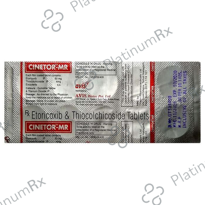 Cinetor MR Tablet 10s – Save 26% on Substitute Medicine
