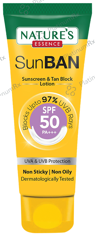 Nature's Essence Sunban Sunscreen & Tan Block SPF 50 PA+++ Lotion 30 ml ...