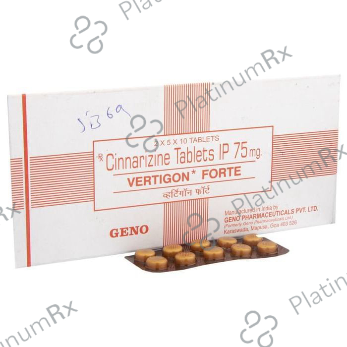 Vertigon Forte 75mg Tablet 10s - Save 60% on Substitute Medicine
