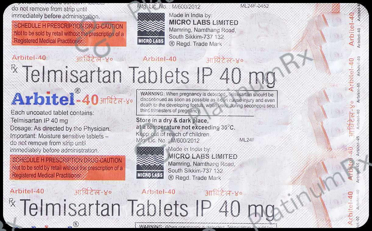 Arbitel 40mg Tablet 15s - Save 50% on Substitute Medicine