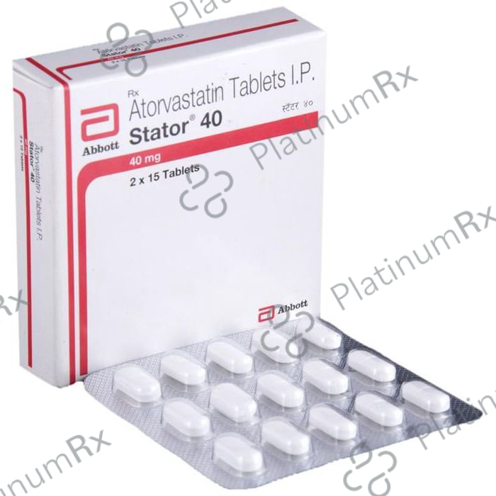 Stator 40mg Tablet 15s - Uses, Side Effects, Price, Generic | PlatinumRx