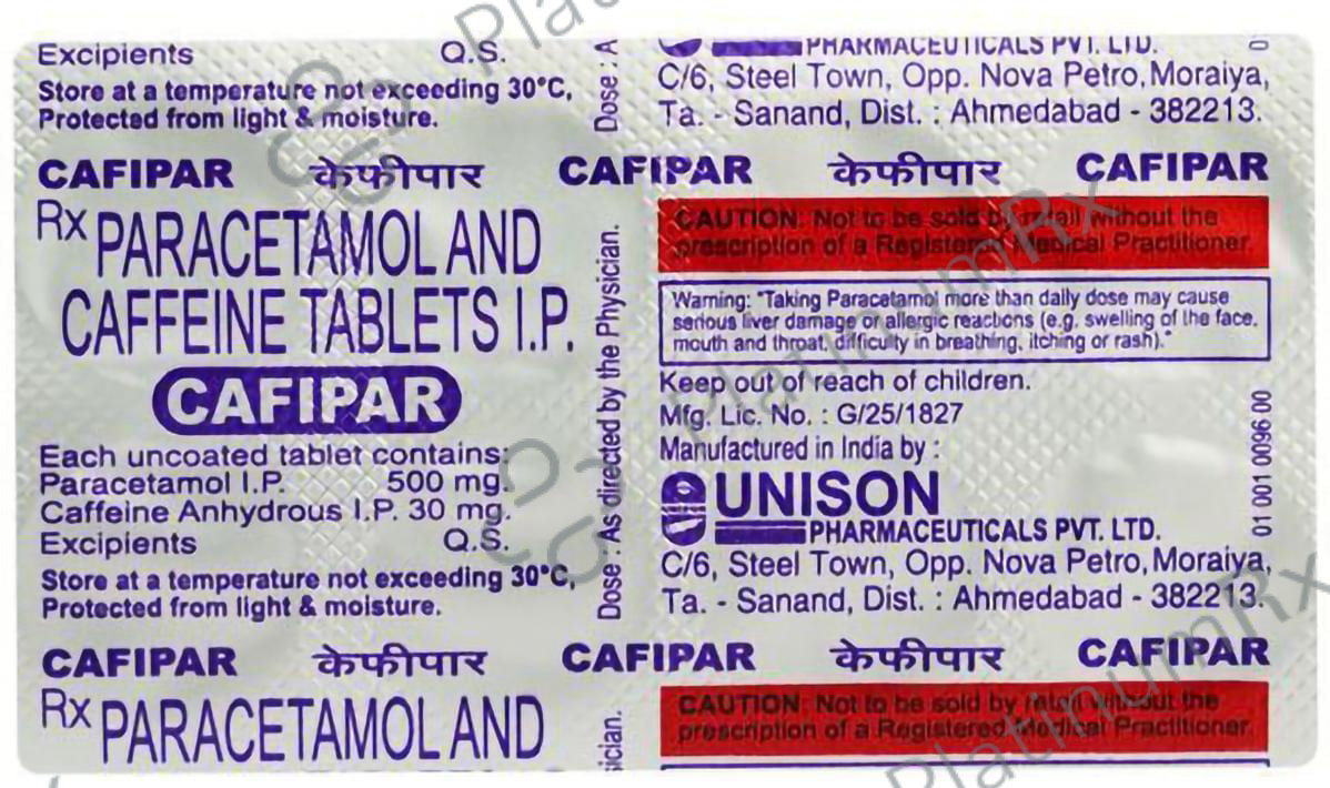 Cafipar Tablet 10S – Uses, Price, Side Effects | PlatinumRx
