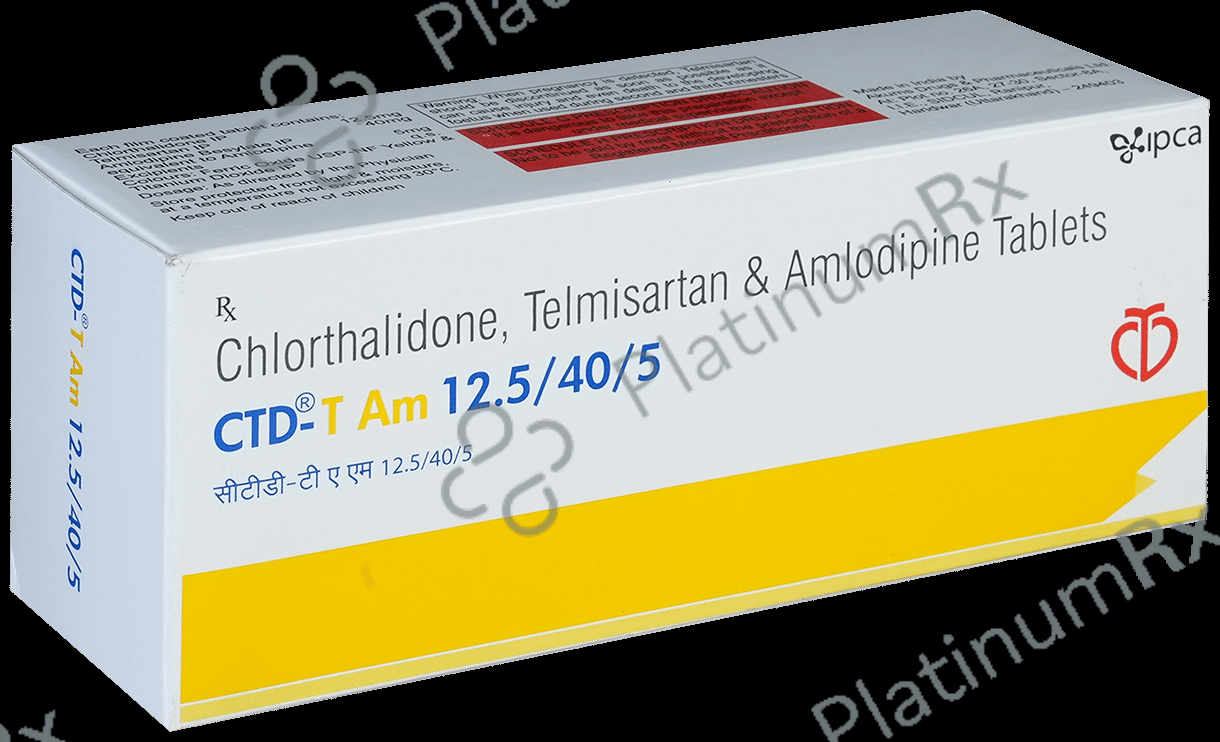 CTD T AM 12.5/40/5mg Tablet 10s – Save 46% on Substitute Medicine