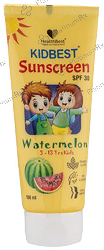 HealthBest Kidbest Sunscreen SPF 30 Watermelon 3 to 13 yrs Kids Uses ...