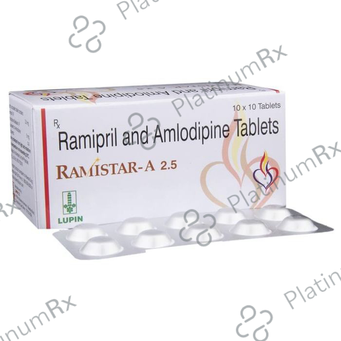 Ramistar A 2.5/5mg Tablet 10s - Save 36% on Substitute Medicine