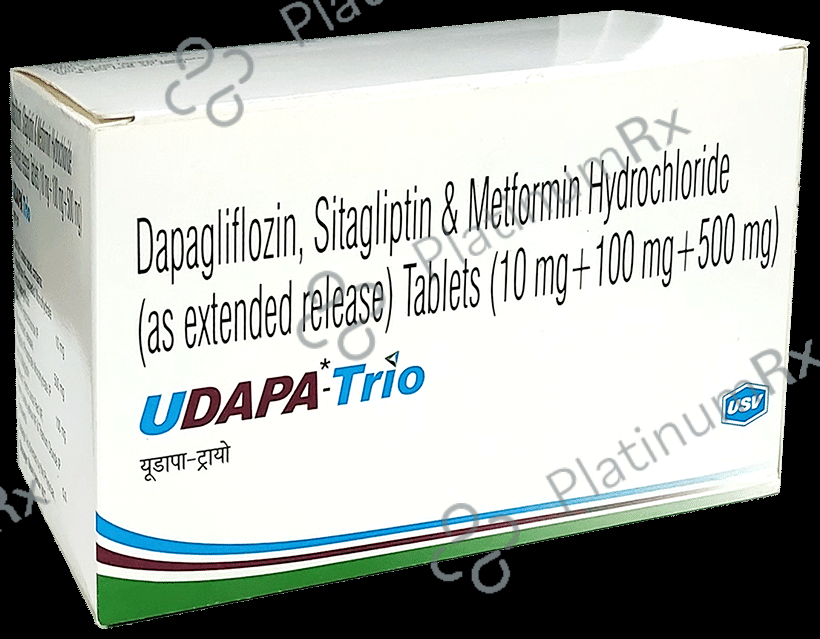 Udapa Trio 10/500/100mg Tablet ER 10s - Save 23% on Substitute Medicine