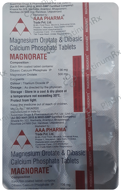 Magnorate 136/500mg Tablet 10s - Save 40% on Substitute Medicine