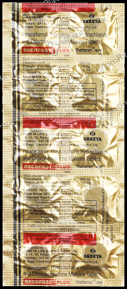 Recofast Plus New Tablet 10s – Save 69% on Substitute Medicine