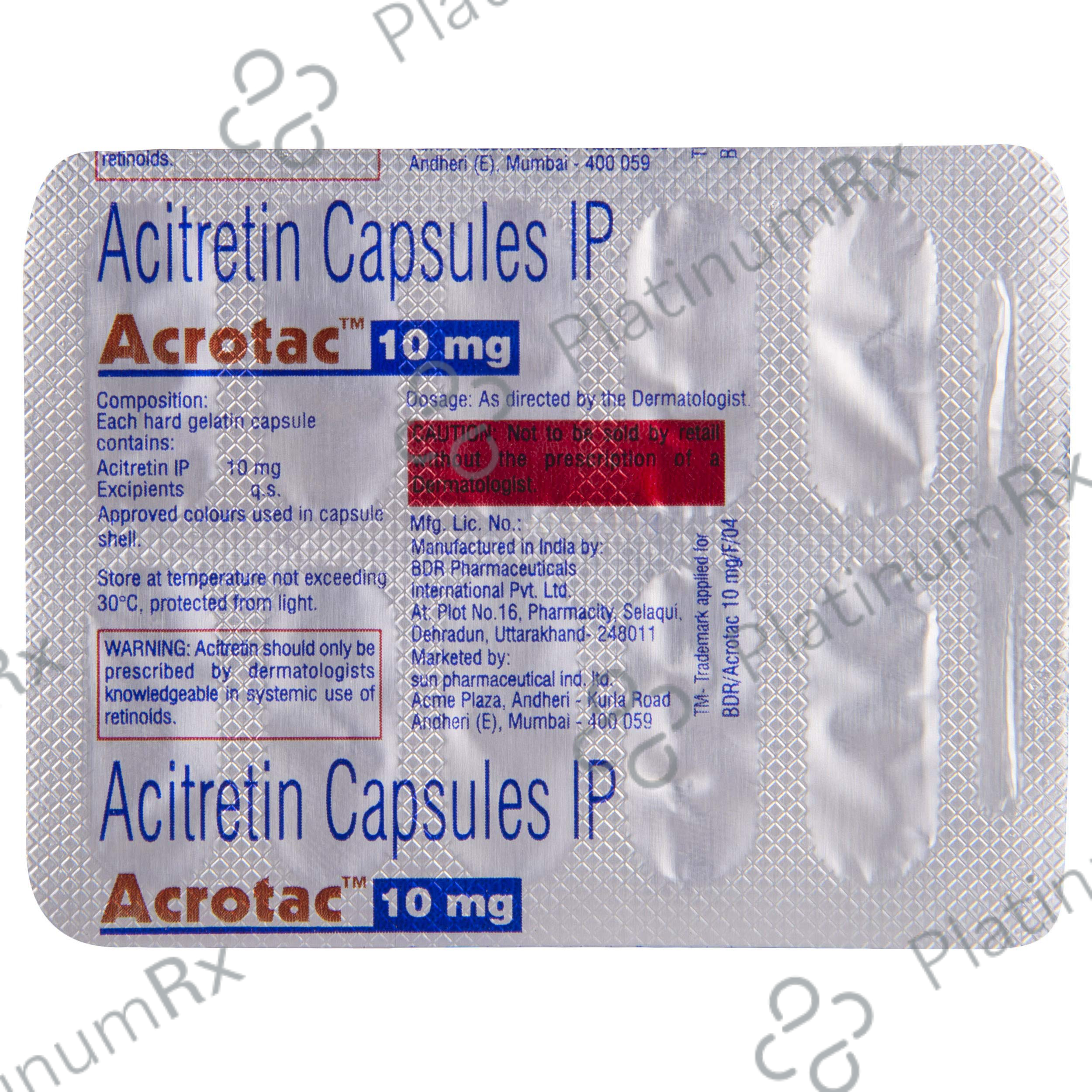 Acrotac 10mg Capsule 10s – Uses, Price, Side Effects | PlatinumRx