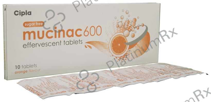 Mucinac 600mg Effervescent Tablet 10s – Save 61% on Substitute Medicine