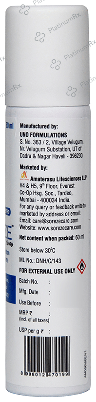 Soreze Spray – Uses, Price, Side Effects | PlatinumRx