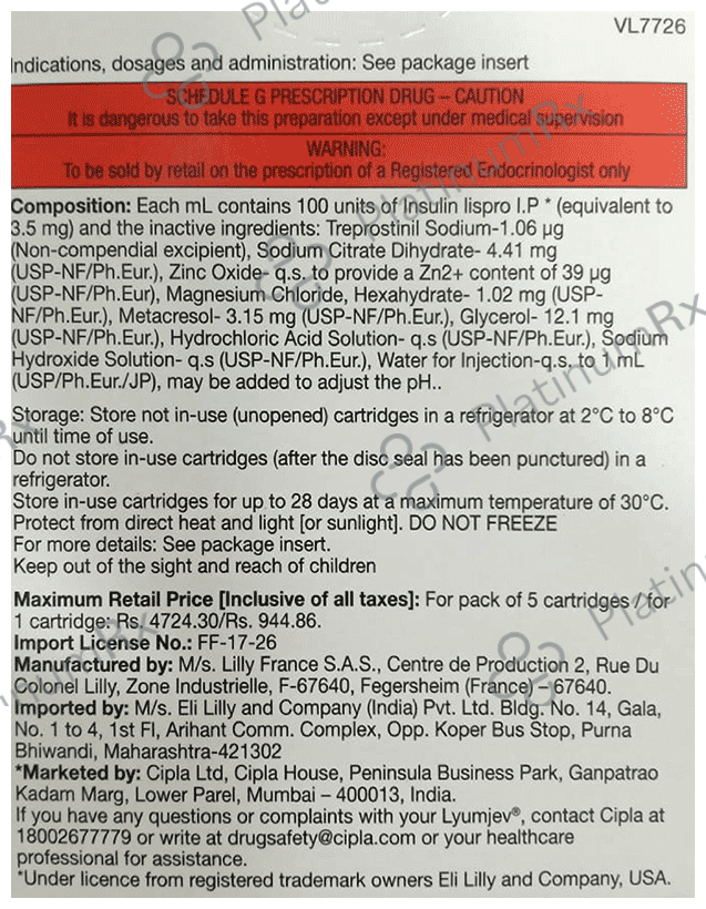 Lyumjev (100 – Uses, Price, Side Effects | PlatinumRx