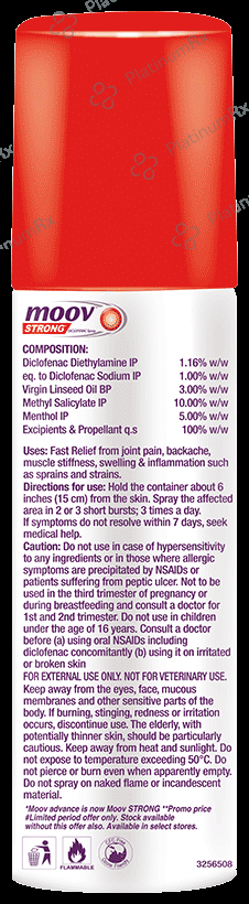 Moov Red Strong Diclofenac Pain Relief Spray 80gm – Uses, Price, Side ...