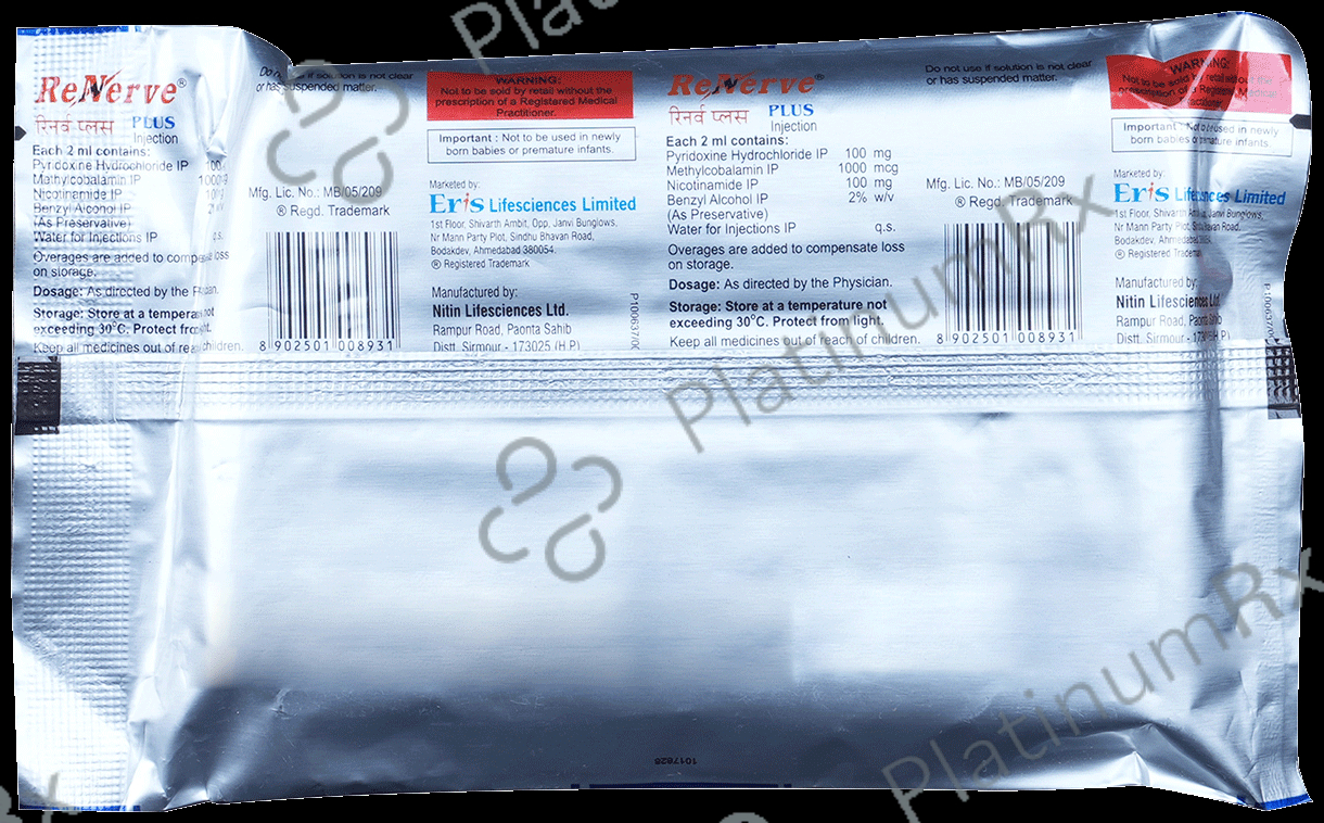 Renerve Plus Injection 2ml - Save 85% on Substitute Medicine